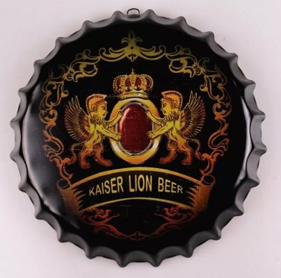 Nắp ve chai bia 35cm - Kaiser Lion Beer GK-20 - Tranh Thiếc Retro ...